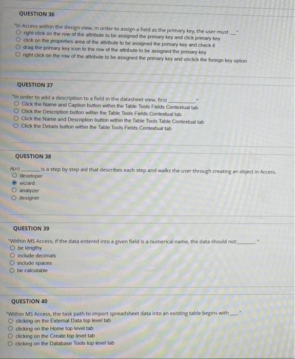 Solved Tn Access within the design view, in order to assign | Chegg.com
