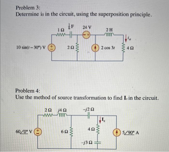 Solved Problem 3: Determine io in the circuit, using the | Chegg.com