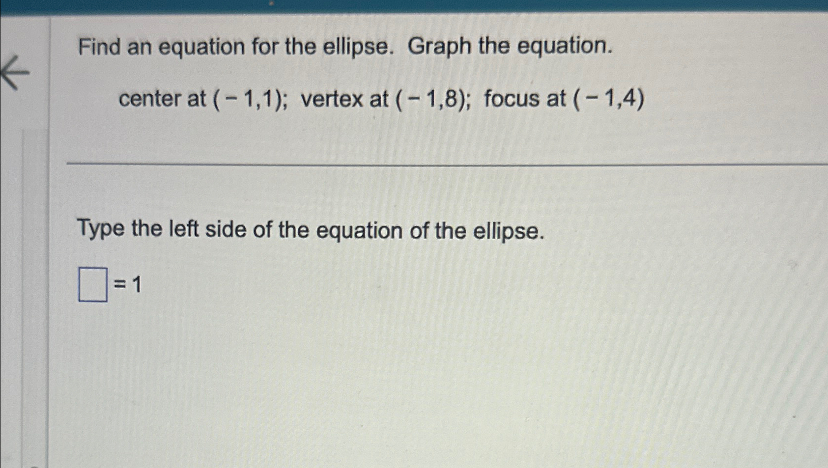 Solved Find an equation for the ellipse. Graph the | Chegg.com