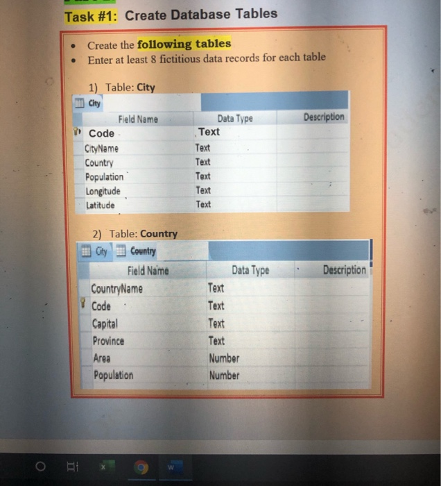 Solved Task 1 Create Database Tables Create The Following