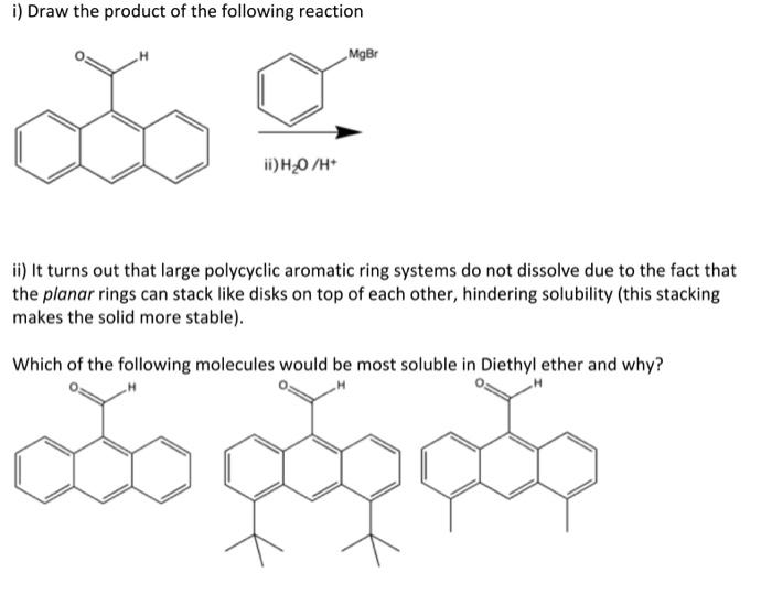 Solved i) Draw the product of the following reaction MgBr သC | Chegg.com