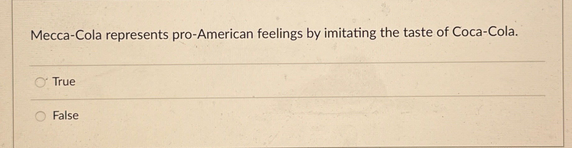 Solved Mecca-Cola represents pro-American feelings by | Chegg.com