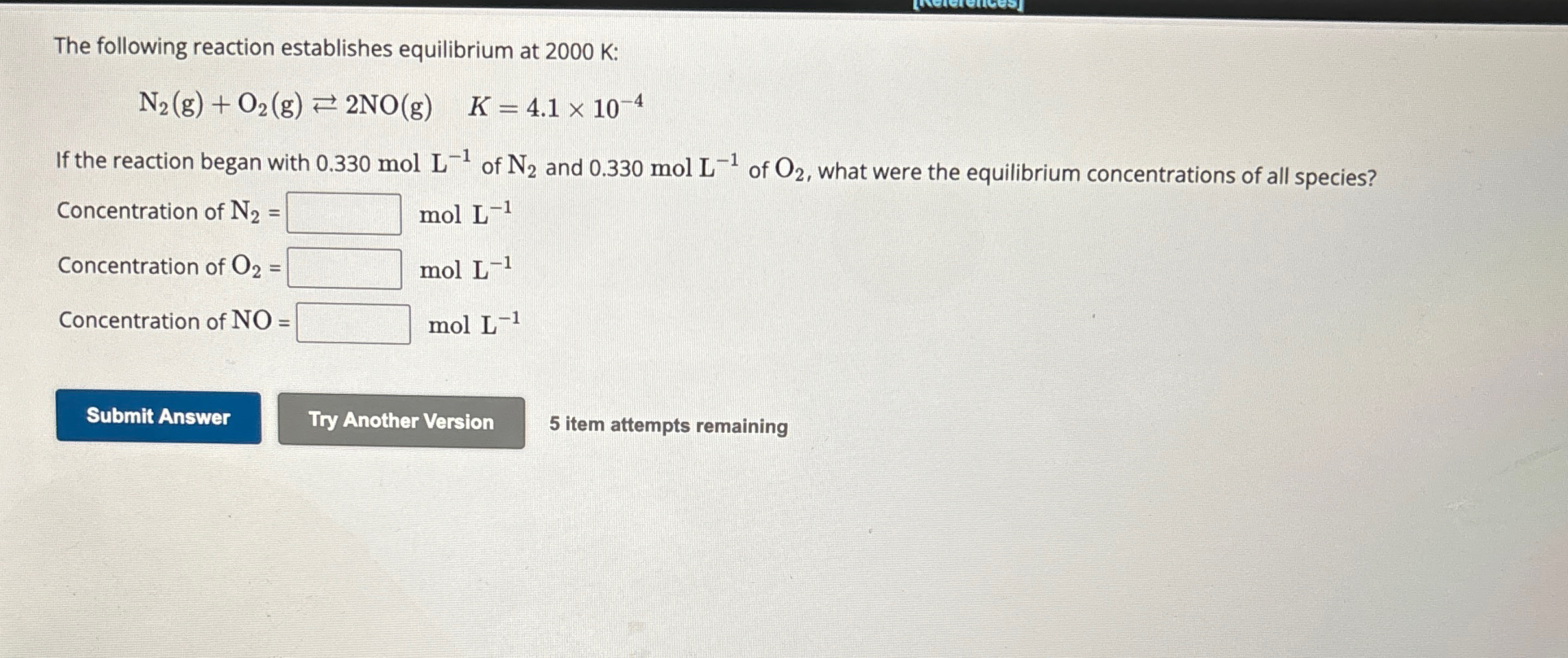 Solved The following reaction establishes equilibrium at | Chegg.com