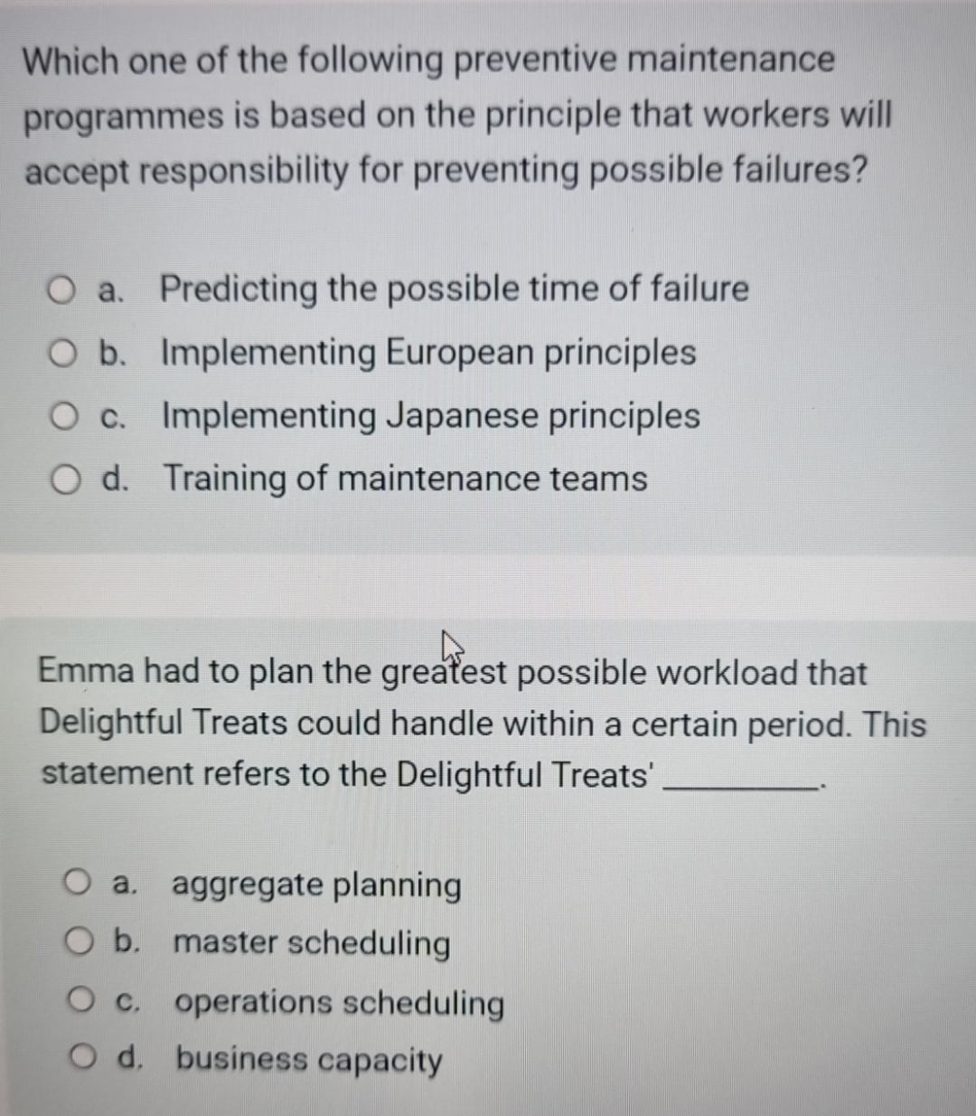 Solved Which one of the following preventive maintenance | Chegg.com