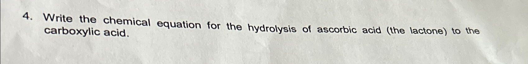 Solved Write the chemical equation for the hydrolysis of | Chegg.com