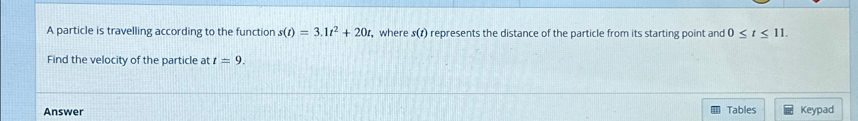 Solved A particle is travelling according to the function | Chegg.com