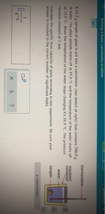 Solved Solving a basic calorimetry problem thermometer | Chegg.com