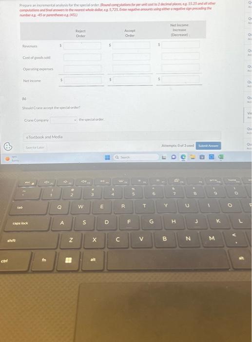 Solved ctrl 79°F Sunny tab shift Crane Company manufactures | Chegg.com