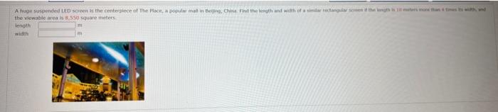 Solved the viewable area is 5555 g s guare nuefer iength | Chegg.com