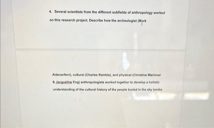 4. Several scientists from the different subfields of | Chegg.com