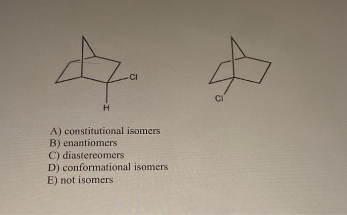 Solved H CI A) constitutional isomers B) enantiomers C) | Chegg.com