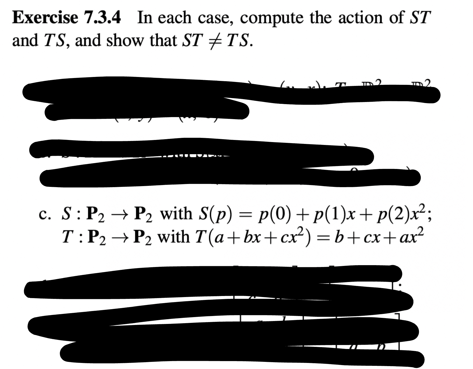 Solved Exercise 7.3.4 ﻿In each case, compute the action of | Chegg.com