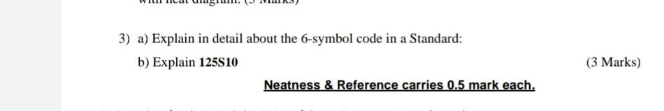 Solved 3) a) Explain in detail about the 6-symbol code in a | Chegg.com