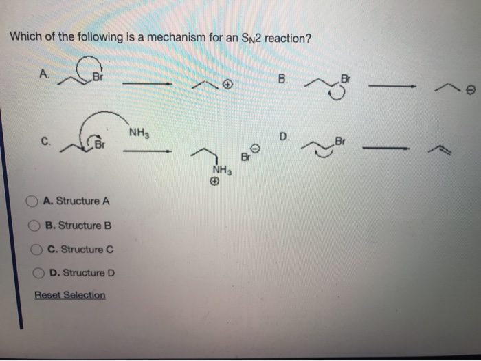 Solved Which of the following is a mechanism for an SN2 | Chegg.com