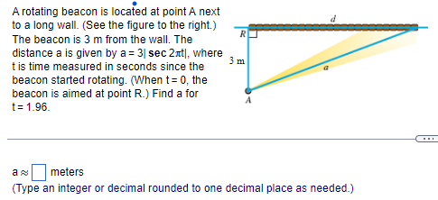 Solved A rotating beacon is located at point A nextA | Chegg.com