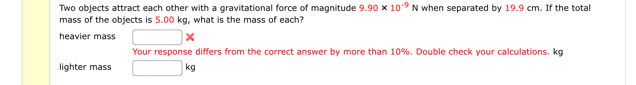 Solved Two objects attract each other with a gravitational | Chegg.com