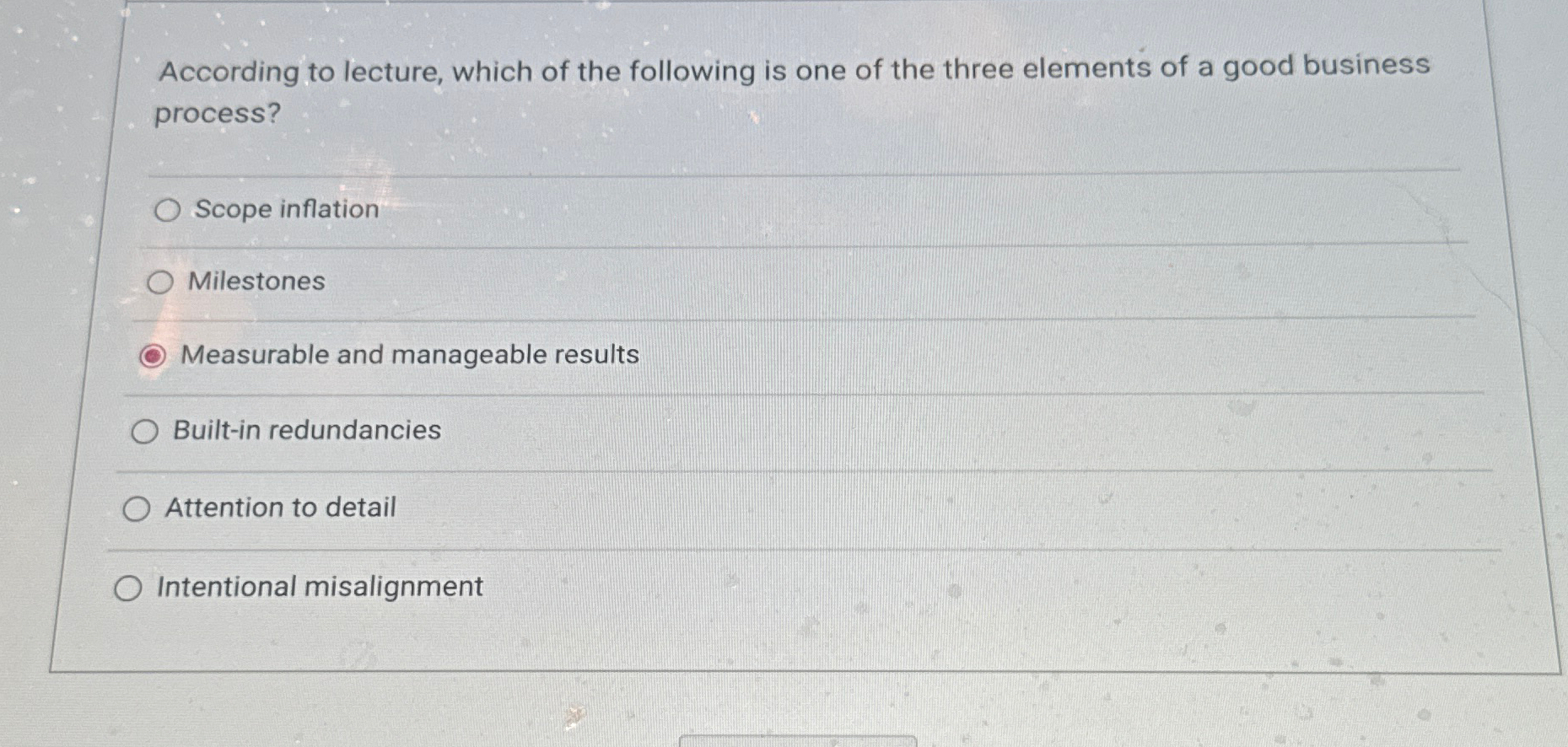 Solved According to lecture, which of the following is one | Chegg.com