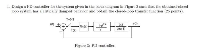 Solved 4. Design a PD controller for the system given in the | Chegg.com