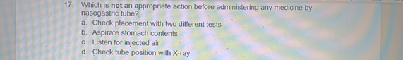 Solved Which is not an appropriate action before | Chegg.com