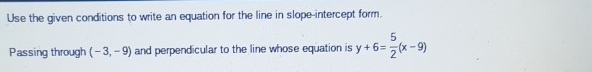 Solved Use the given conditions to write an equation for the | Chegg.com