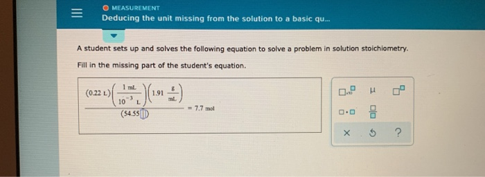 Solved O MEASUREMENT Deducing the unit missing from the | Chegg.com