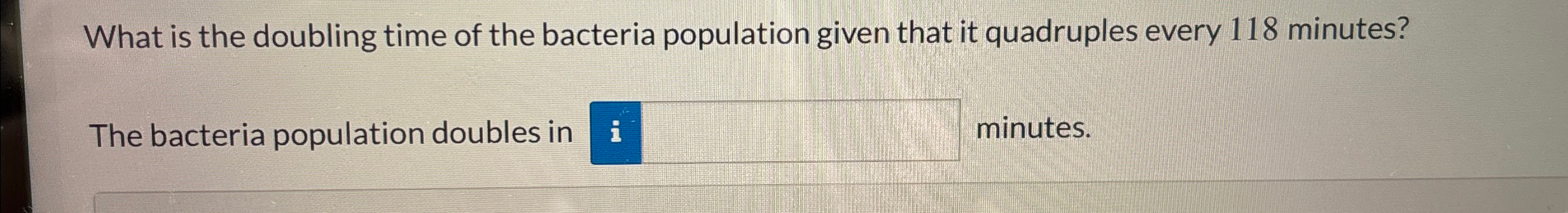 Solved What is the doubling time of the bacteria population | Chegg.com