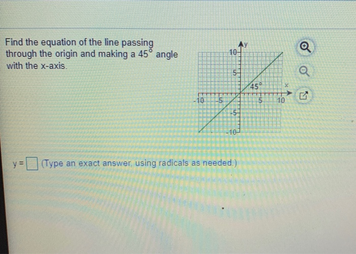 Solved Find the equation of the line passing through the | Chegg.com
