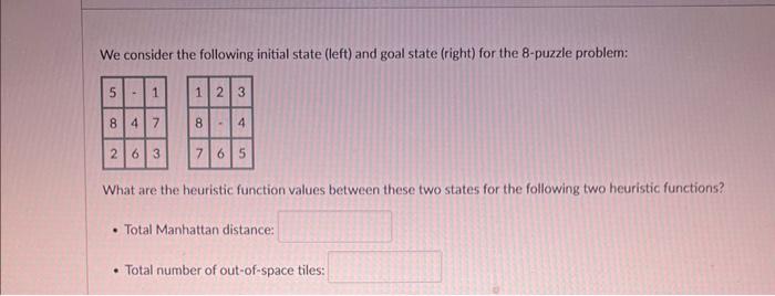 Solved We consider the following initial state (left) and | Chegg.com