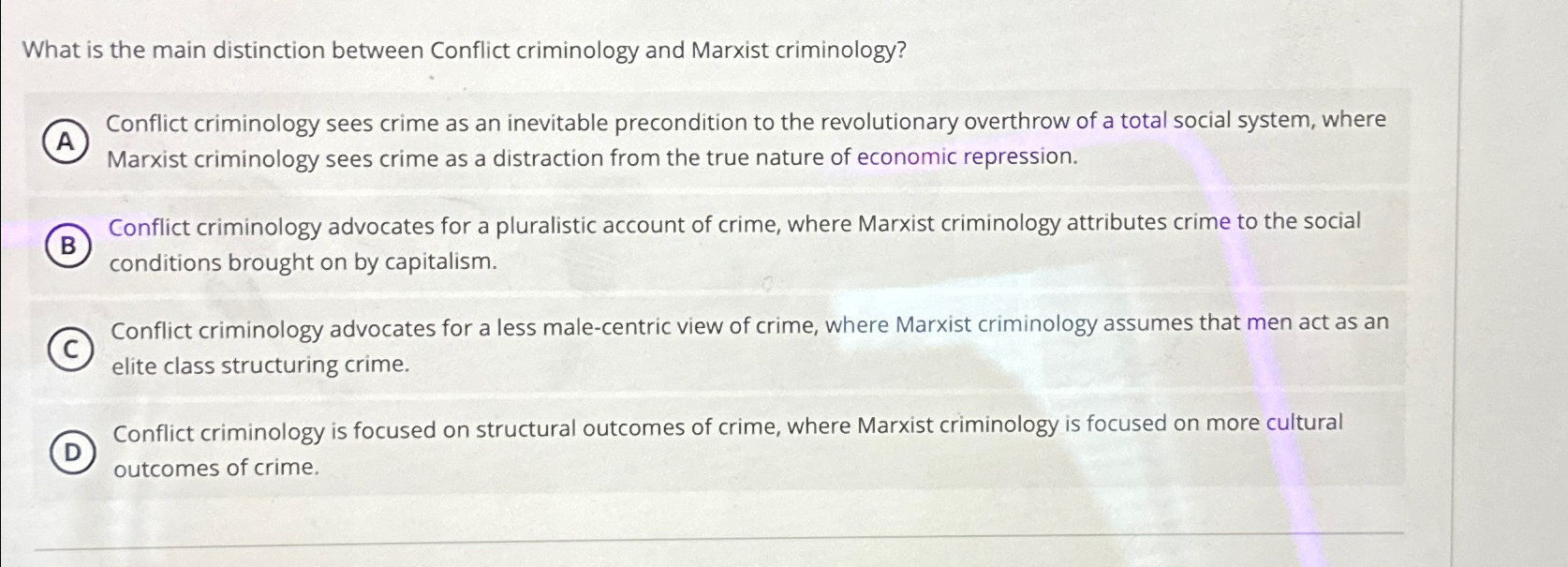 Solved What is the main distinction between Conflict | Chegg.com