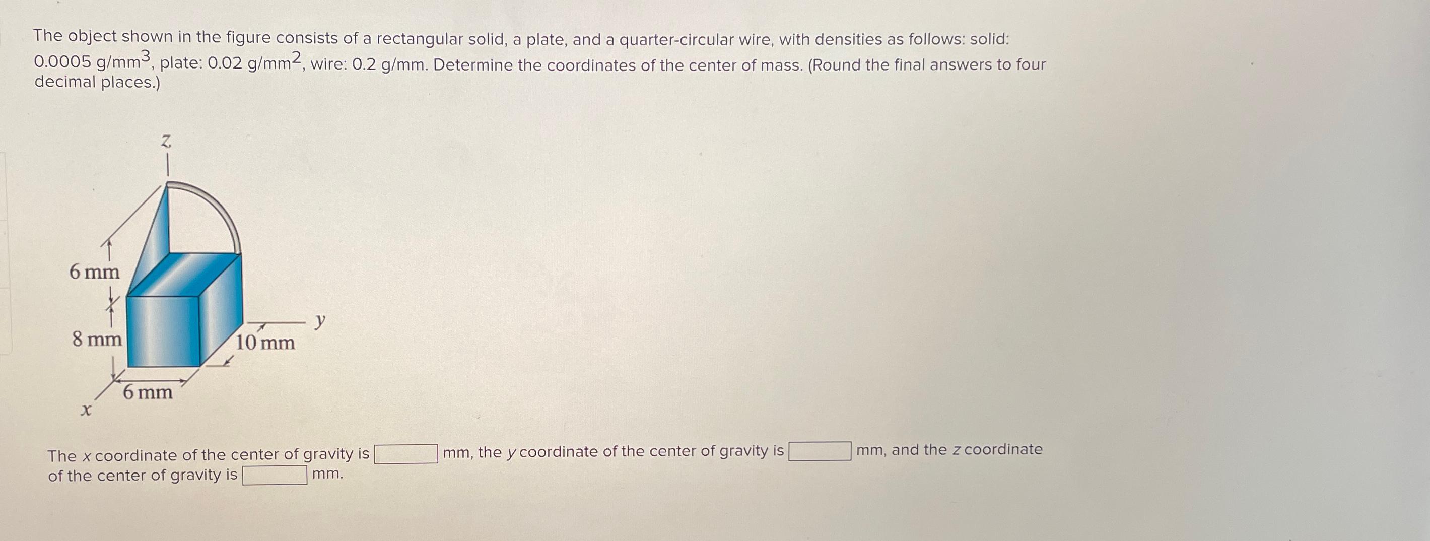 Solved The object shown in the figure consists of a | Chegg.com