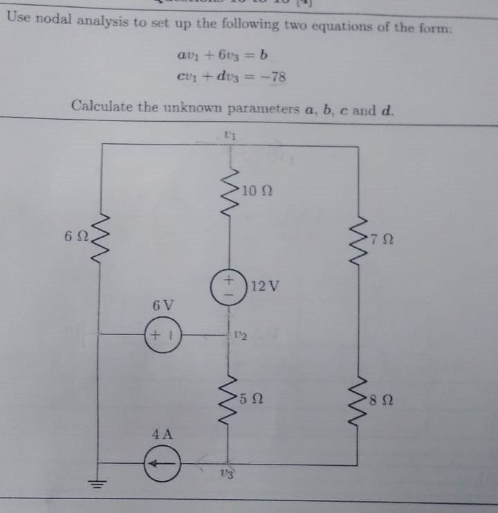 Solved Use nodal analysis to set up the following two | Chegg.com