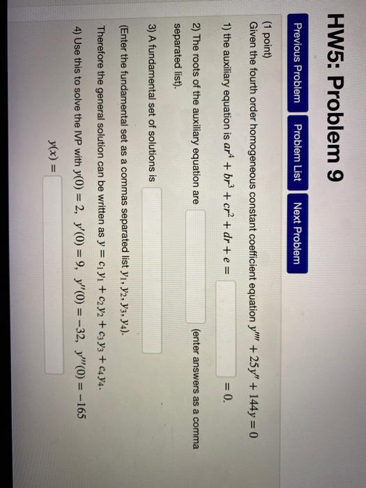 Solved HW5: Problem 9 Previous Problem Problem List Next | Chegg.com Solved HW5: Problem 9 Previous Problem Problem List Next | Chegg.com