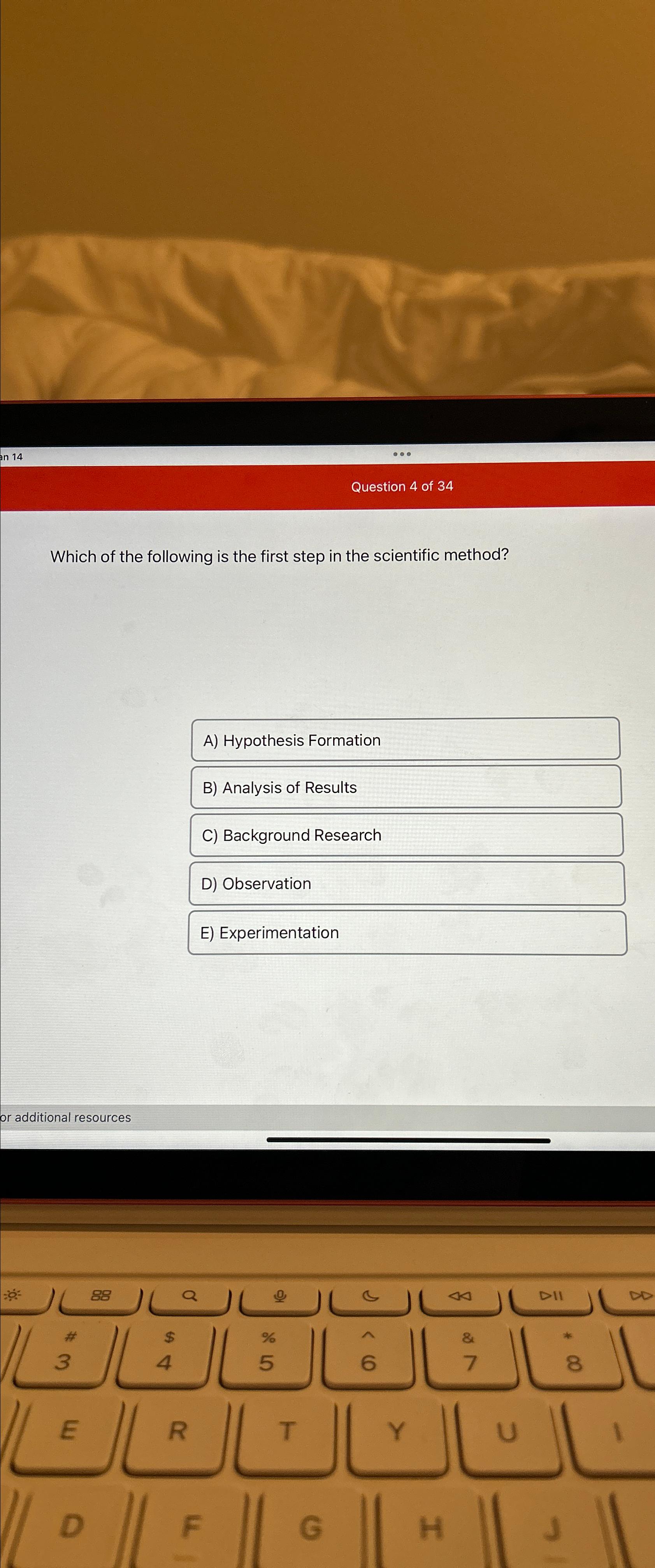 Solved Question 4 ﻿of 34Which of the following is the first | Chegg.com
