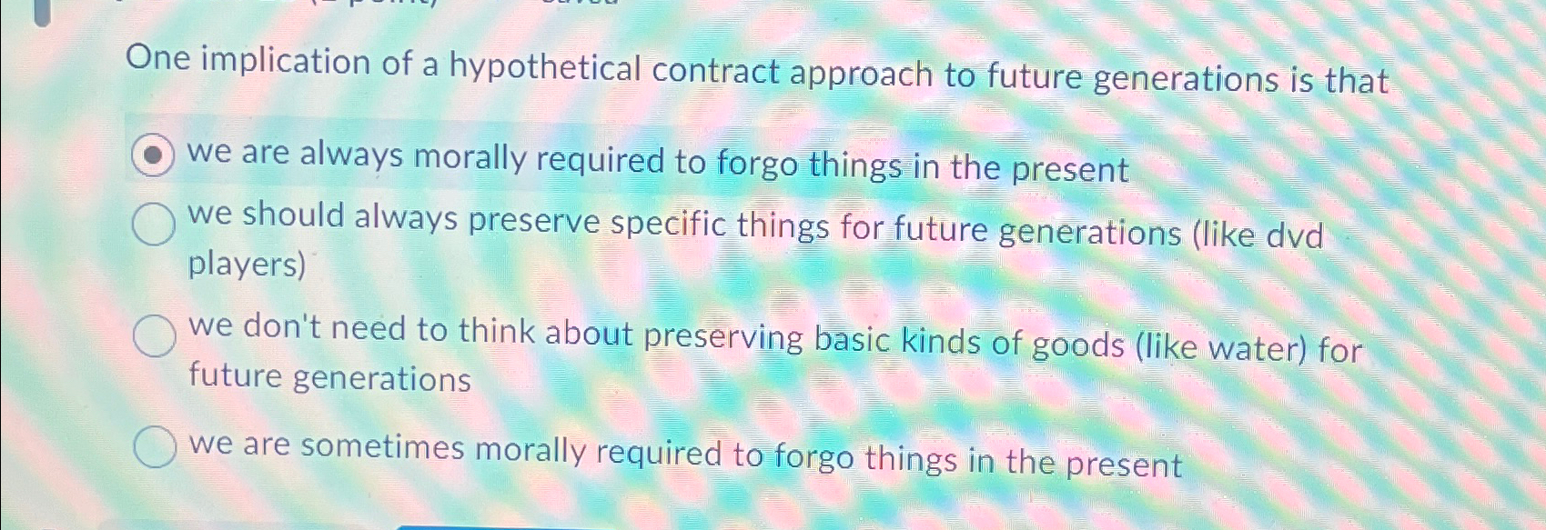Solved One implication of a hypothetical contract approach | Chegg.com