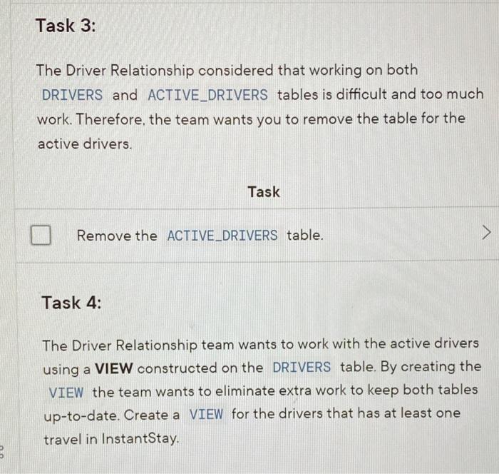 Solved Task 3: The Driver Relationship considered that | Chegg.com