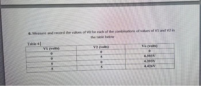 1. Calculate and record the current values I in Table | Chegg.com