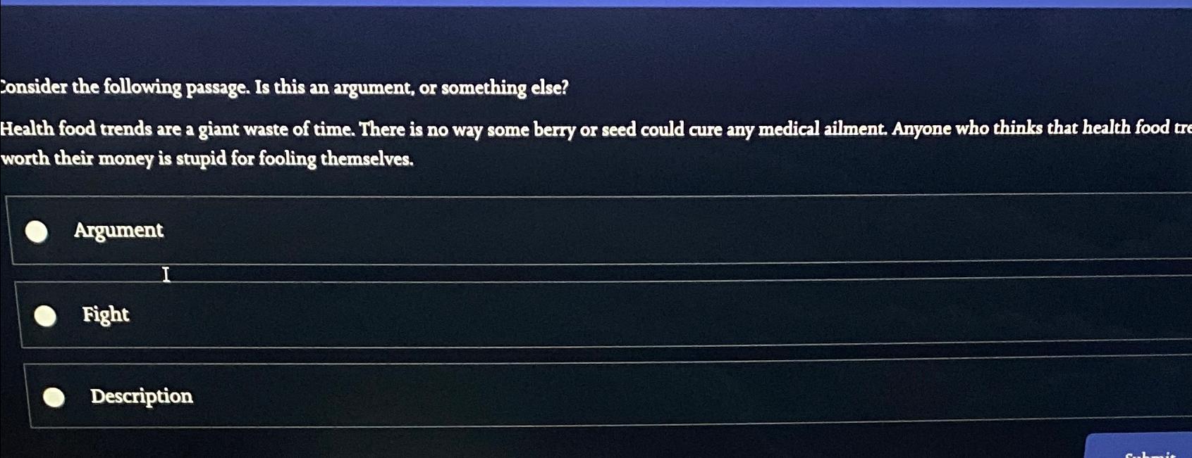 Solved Consider the following passage. Is this an argument, | Chegg.com