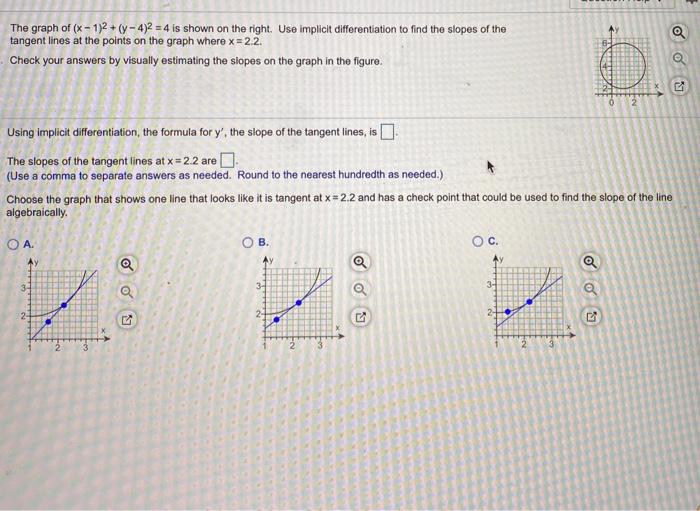 Solved The graph of (x - 1)2 + (-4)2 = 4 is shown on the | Chegg.com