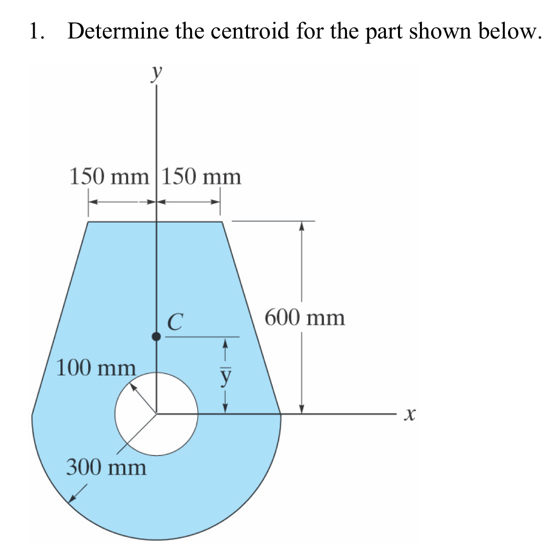 Solved Determine the centroid for the part shown below. | Chegg.com