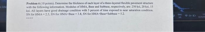 Solved Problem 6 (10 points). Determine the thickness of | Chegg.com