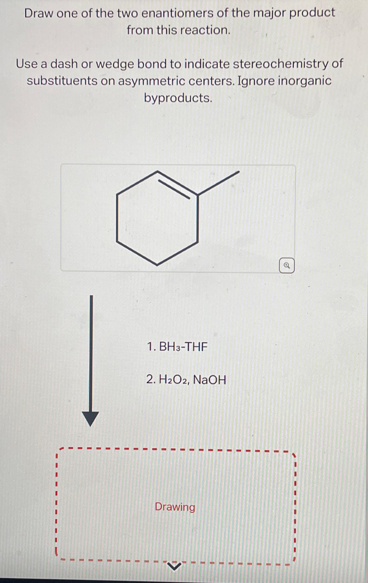 Solved Draw one of the two enantiomers of the major product | Chegg.com