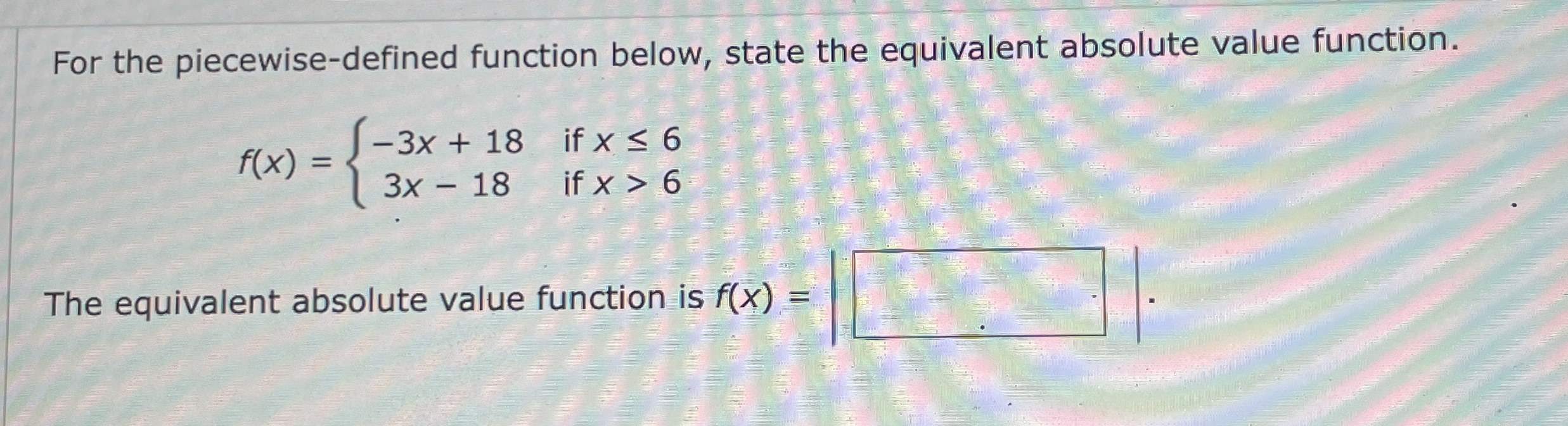 Solved For the piecewise-defined function below, state the | Chegg.com