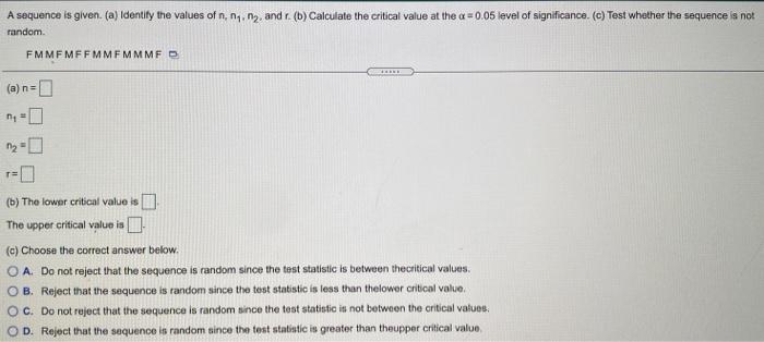 Solved A sequence is given. (a) Identify the values of n, | Chegg.com