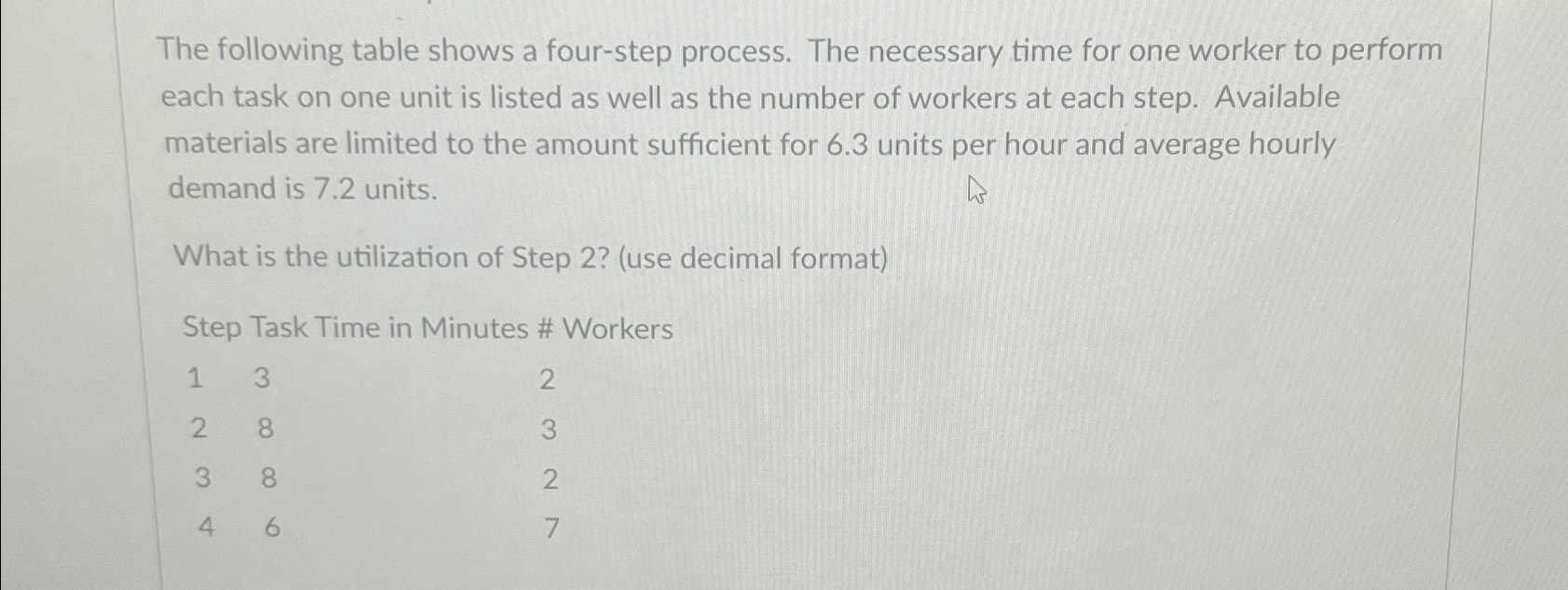 Solved The following table shows a four-step process. The | Chegg.com