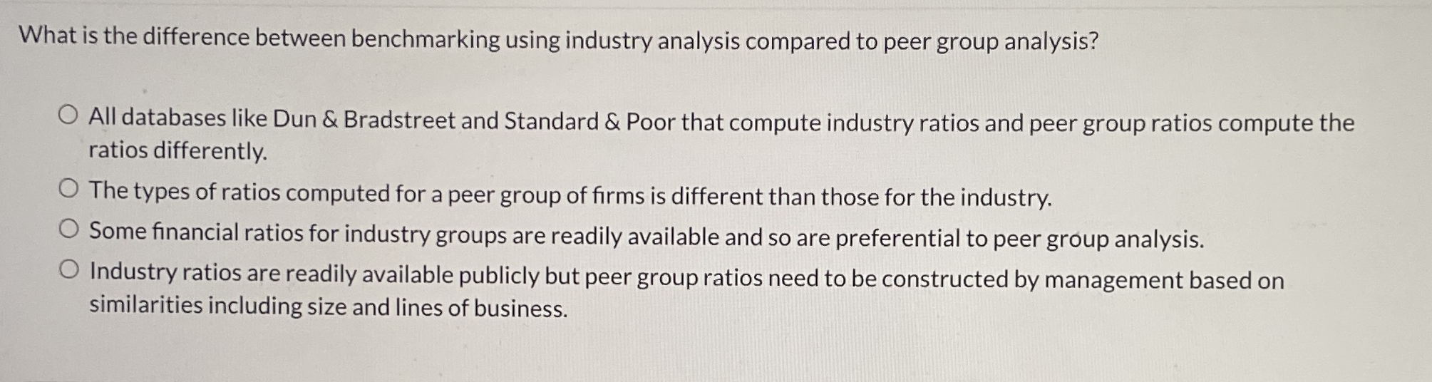 Solved What is the difference between benchmarking using | Chegg.com