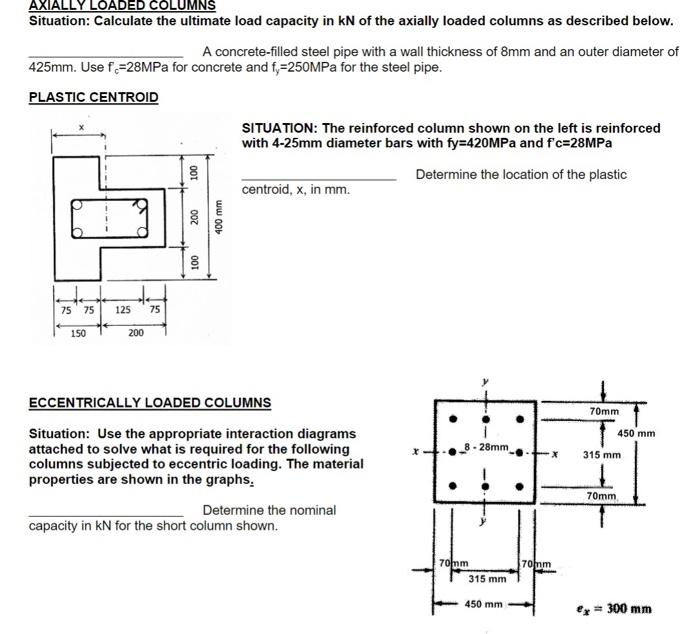 Solved Situation: Calculate the ultimate load capacity in kN | Chegg.com