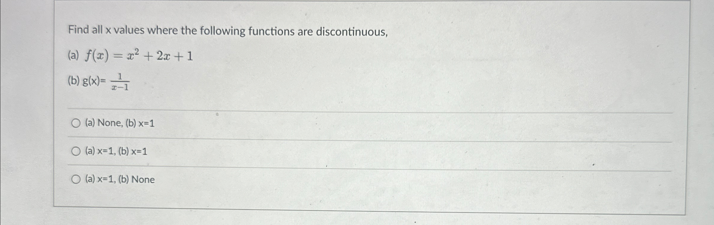 Solved Find all x ﻿values where the following functions are | Chegg.com