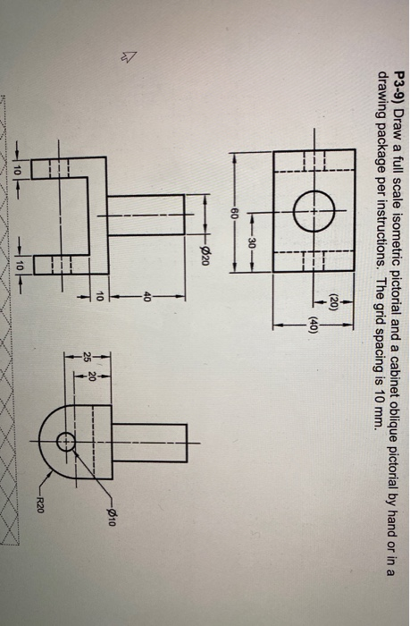 Solved P3-9) Draw a full scale isometric pictorial and a | Chegg.com