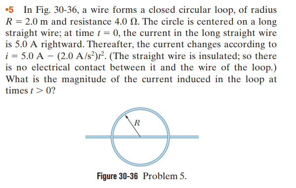 Solved *5 ﻿In Fig. 30-36, ﻿a wire forms a closed circular | Chegg.com