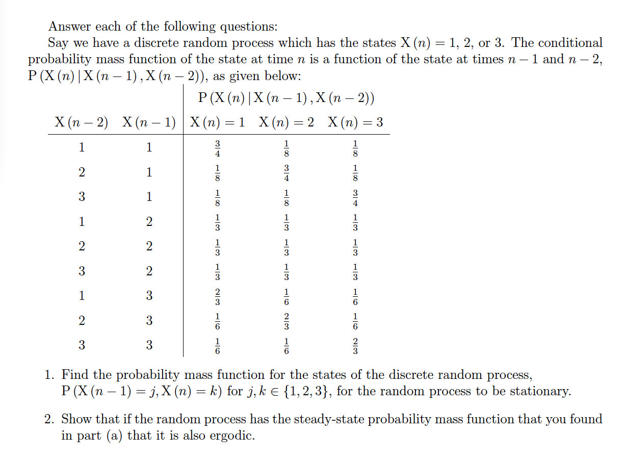 Solved Answer each of the following questions:Say we have a | Chegg.com